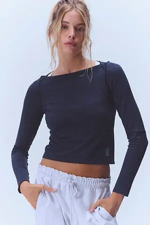 Free People Up Next Long Sleeve Top - Black