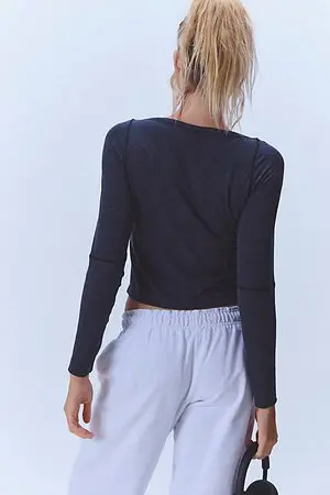 Free People Up Next Long Sleeve Top - Black