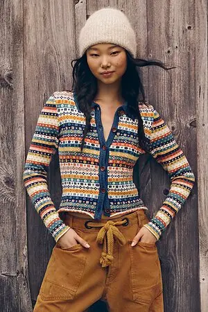 Free People Oak And Pine Cardigan - Heritage Combo