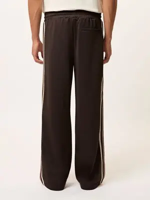 REISS Foster Monogram Cotton Wide-leg Joggers - Brown