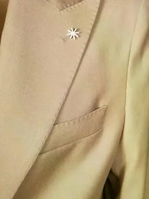 MANUEL RITZ Brooch-detail Single-breasted Suit - Neutrals