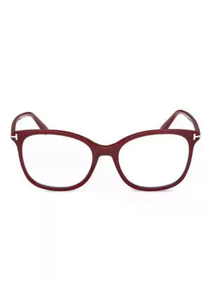 TOM FORD Round Frame Glasses With Hinge Detail - Red