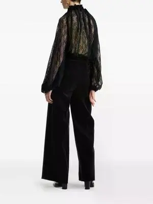 PATOU Lace Drawstring Top - Black