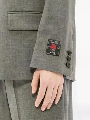 MSGM Single-breasted Blazer - Grey