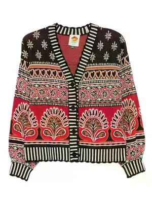 Farm Rio Patterned Cardigan - Red