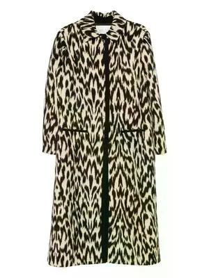 FORTE_FORTE Animal-print Button Coat