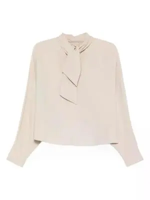 ALYSI Long Sleeve Tie Blouse