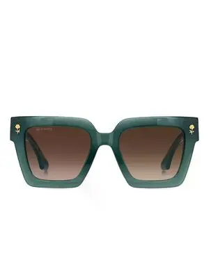 Etro Rose-embellished Square Sunglasses - Green