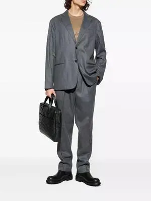 Emporio Armani Single-breasted Wool Blazer - Grey