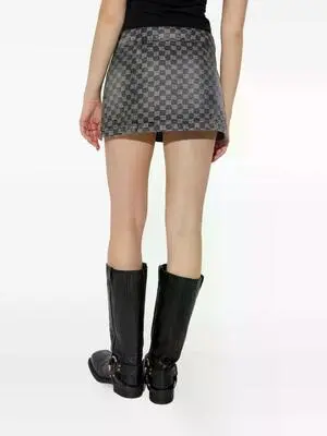 MISBHV Buttoned Patterned Mini Skirt