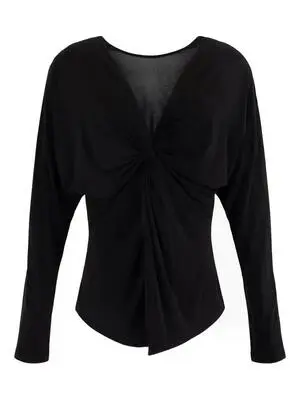 SEMICOUTURE Knot-detail V-neck Blouse