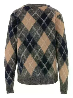 Aspesi Geometric-pattern Wool Cardigan