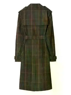 Burberry Checked Double-breasted Trench Coat