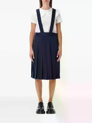 Comme Des Garçons Pleated Pinafore Dress - Blue