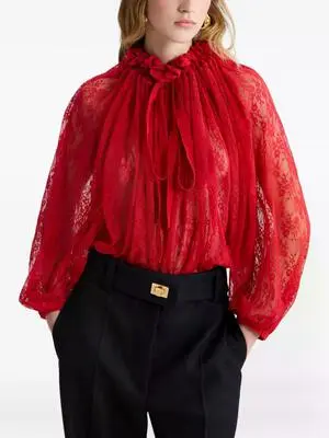 PATOU Lace Drawstring Top