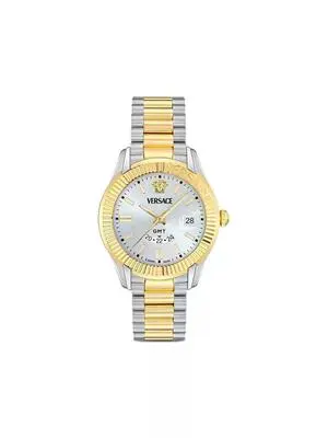 Versace Greca Gmt Fluted 41mm - Silver