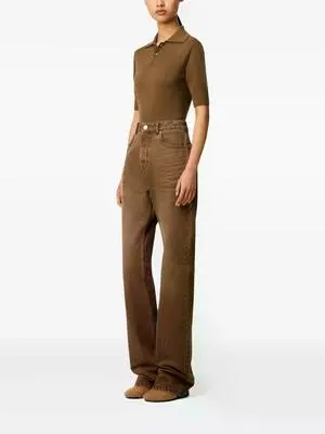 AMI Paris Cotton Large-fit Jeans - Brown