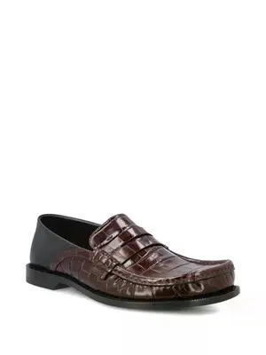 Loewe Campo Crocodile-effect Loafers