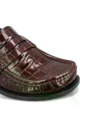 Loewe Campo Crocodile-effect Loafers