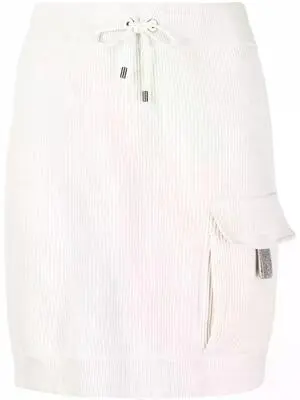 Brunello Cucinelli Ribbed Knit Drawstring Skirt