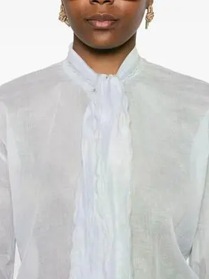 FORTE_FORTE Bow-collar Cotton Shirt
