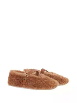 FERRAGAMO Shearling Ballerina Flats