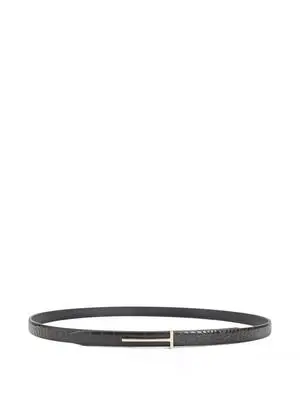 TOM FORD Crocodile-effect Leather Belt - Black