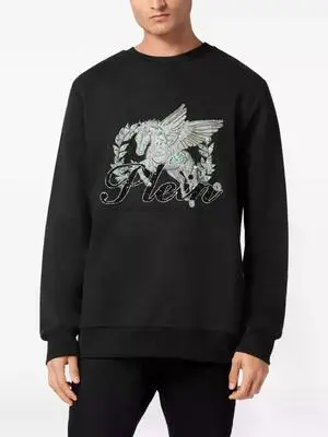 Philipp Plein Crystal-embellished Sweatshirt - Black
