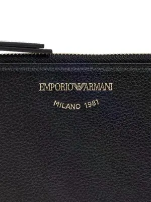 Emporio Armani Logo-stamp Leather Wallet - Black