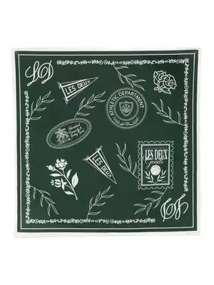 LES DEUX Printed Cotton Neckerchief - Green