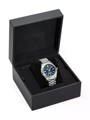 Versace Greca Gmt Fluted 41mm - Blue