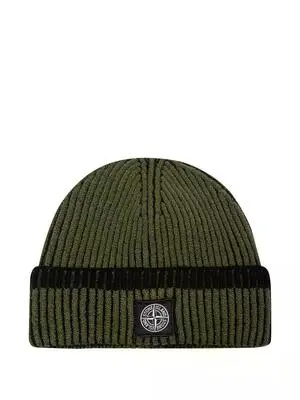Stone Island Ribbed Beanie - Green