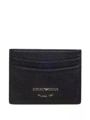 Emporio Armani Leather Card Holder - Black