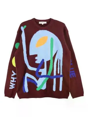 WALTER VAN BEIRENDONCK Graphic Pattern Sweater - Brown