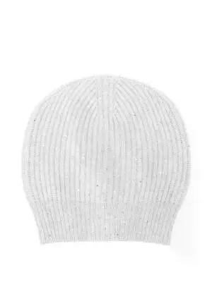 Antonelli Firenze Sequined Knitted Beanie - Grey