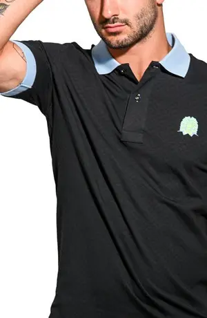 MACEOO Mozartsquaretip Stretch Nylon Polo - Black