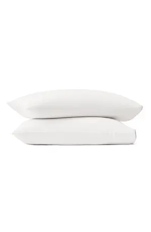 BOLL & BRANCH Signature Set Of 2 Piped Edge Pillowcases - White/shore