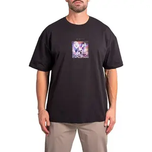 MACEOO Ascension Better Appliqué Cotton Graphic T-shirt - Black