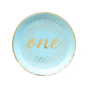 JOLLITY & CO First Birthday Dessert Plates Blue
