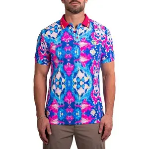 MACEOO Ascension Stretch Nylon Polo Pink Multi