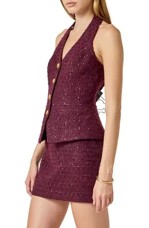 Endless Rose Halter Tweed Vest