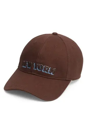 Rag & Bone Harlow Embroidered Baseball Cap - Dark Espresso