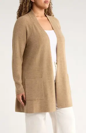 Eileen Fisher Open Front Wool Cardigan
