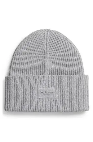 Rag & Bone Metallic Wool Blend Beanie - Silver