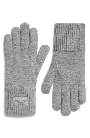Rag & Bone Blake Metallic Wool-blend Knit Gloves - Silver