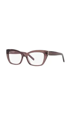 Saint Laurent 53mm Rectangle Optical Glasses - Brown