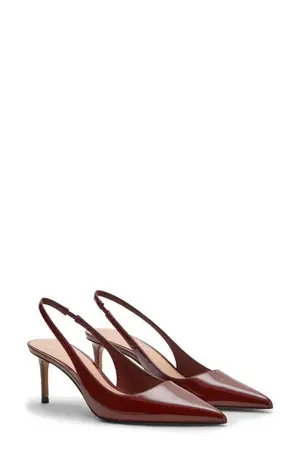 Mango Slingback Pumps Pointed Toe - Burgundy