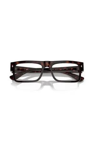 Prada 57mm Rectangle Optical Glasses - Tortoise