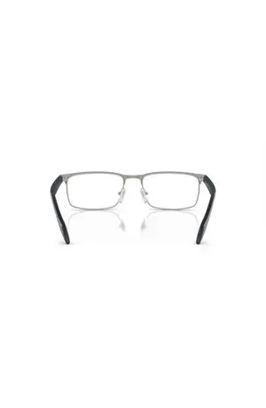 Emporio Armani 56mm Rectangle Optical Glasses - Silver