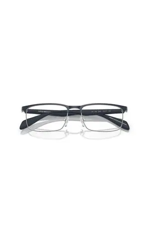 Emporio Armani 56mm Rectangle Optical Glasses - Silver